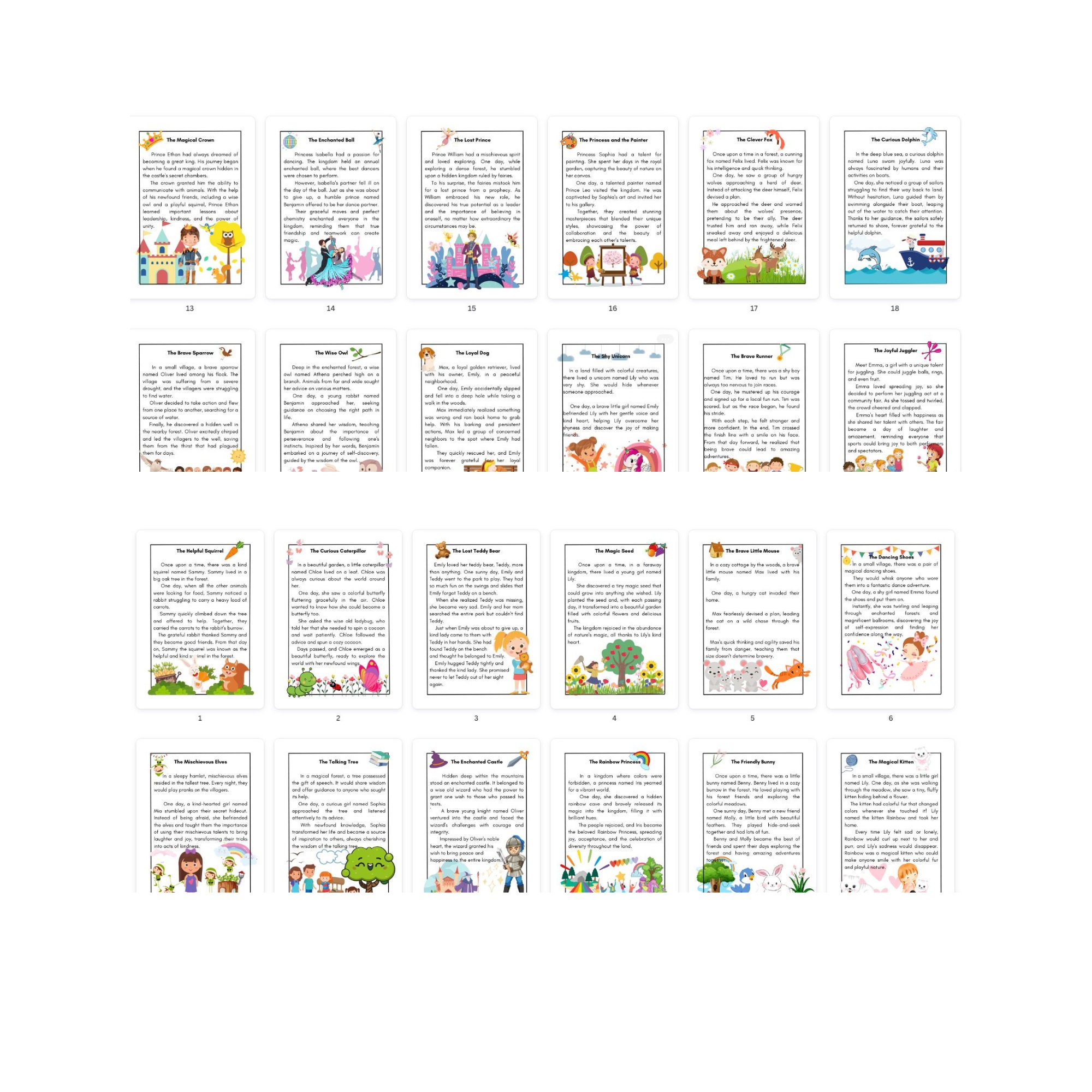 Printable Story - 25 Short Stories for Kids - Etsy