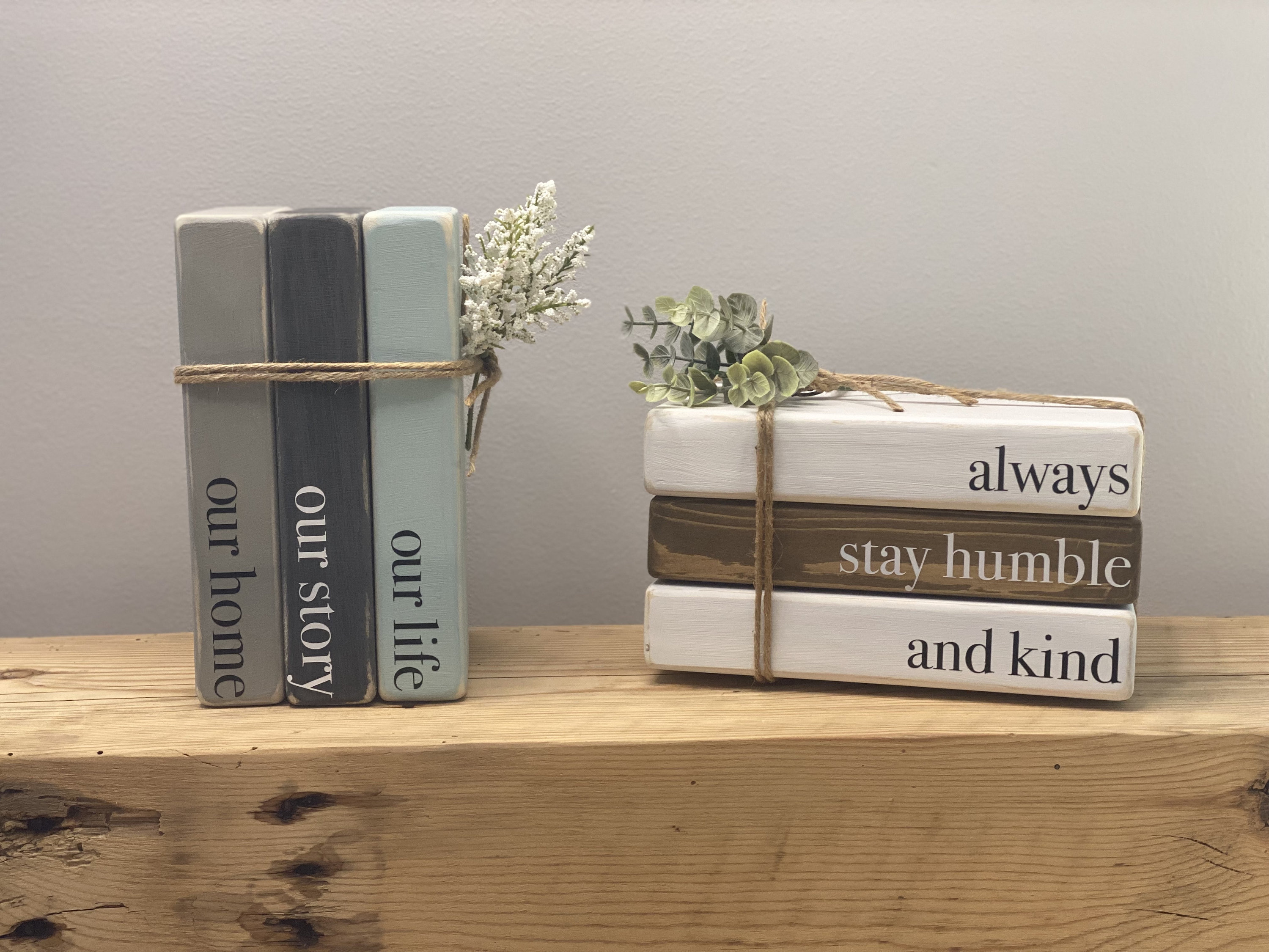 Wooden Books,rustic,farmhouse,custom Books,bookstack,home Decor,shelf ...