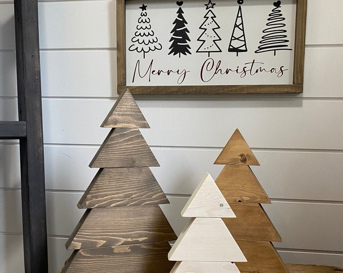 Rustic Wooden Christmas Trees,holiday Decor,christmas Decor,set of 3 ...