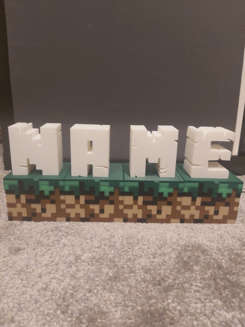 3D Printed Minecraft Custom / Personalised Name on the Common Block in ...