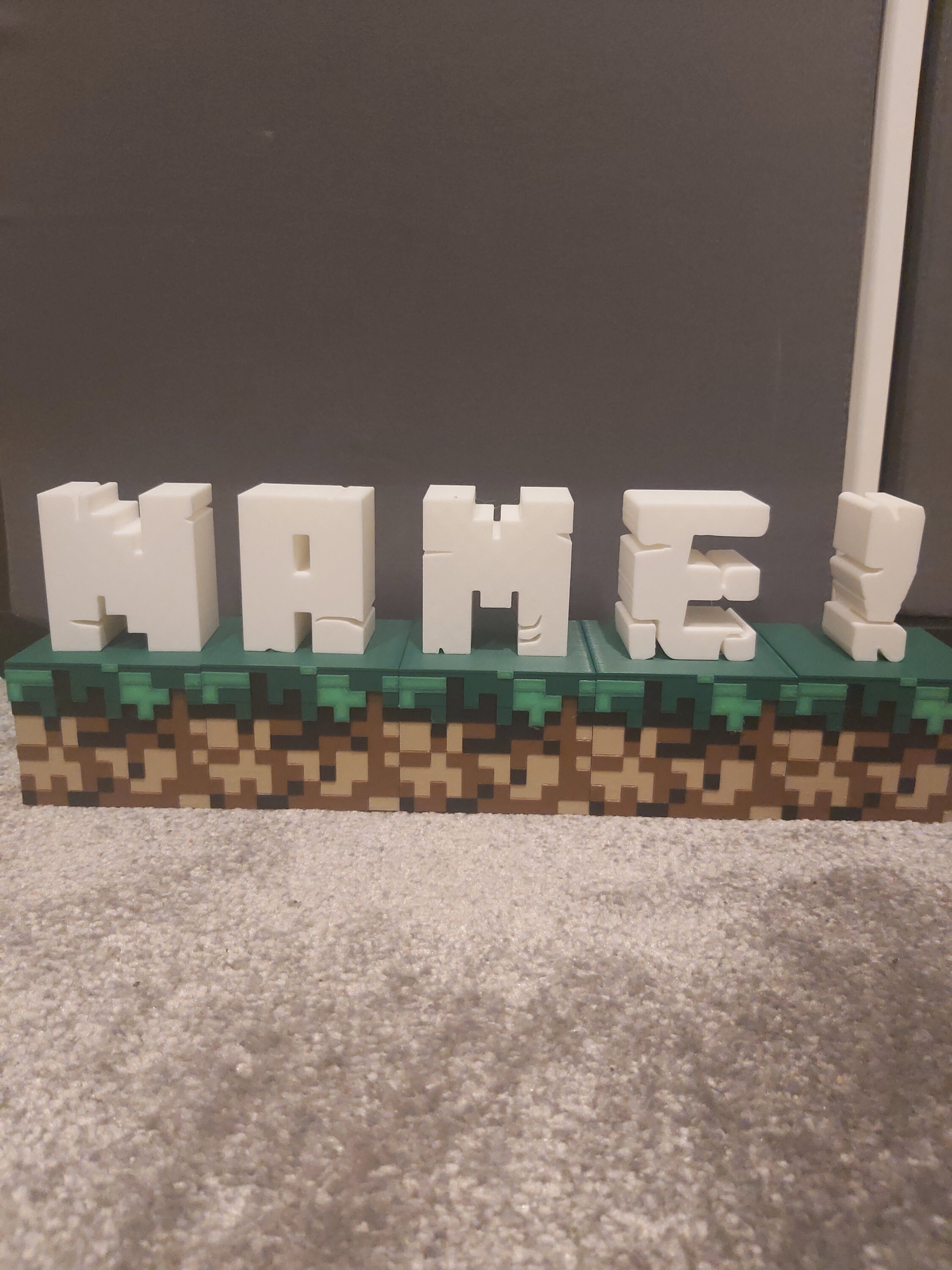 3D Printed Minecraft Custom / Personalised Name on the Common Block in ...