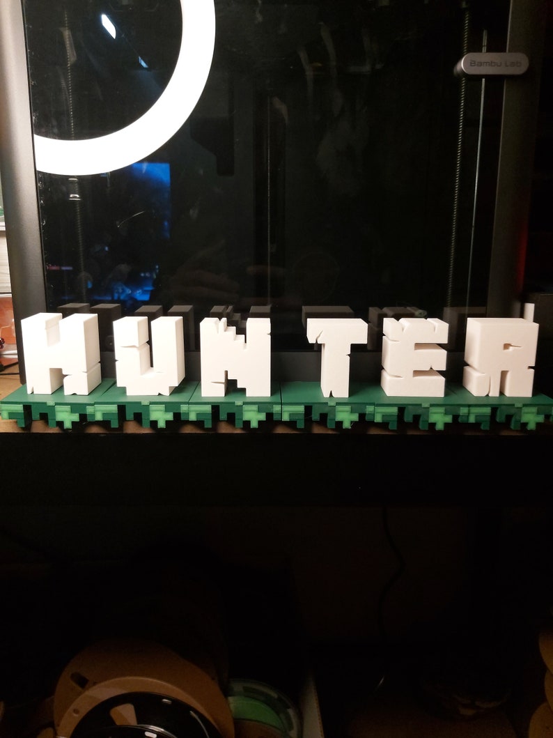 3D Printed Minecraft Custom / Personalised Name on the Common Block in ...