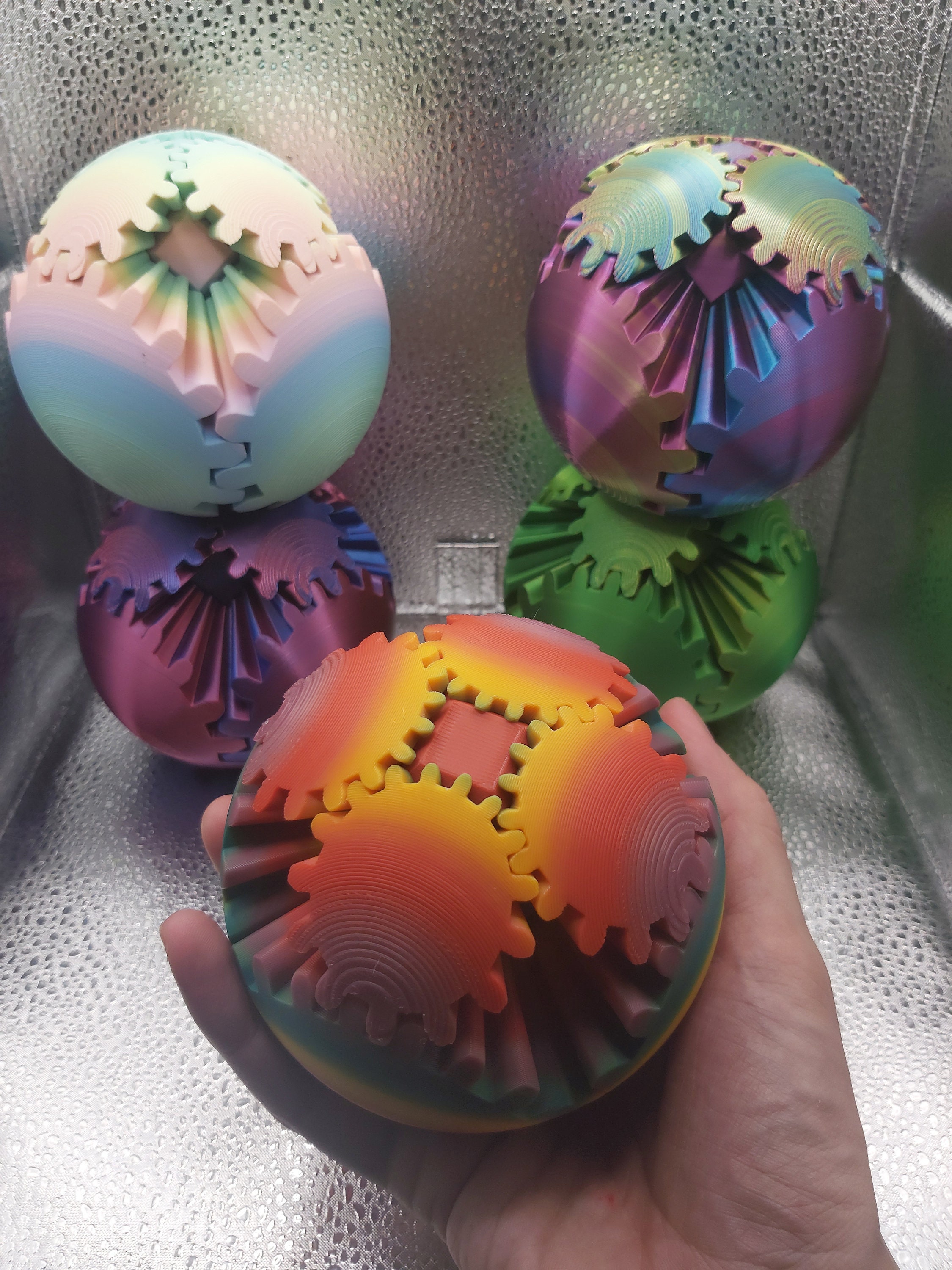 3D Printed Amazing Gift the Giant Fidget Gear Ball Perfect Fidget Gear ...