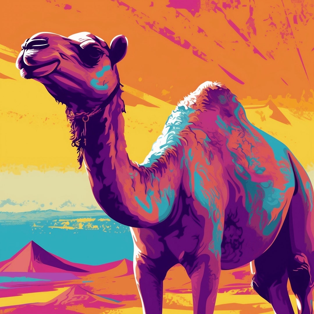 Desert Dreamer Poster: Pop Art Camel Wall Art in Bold Colors - Etsy