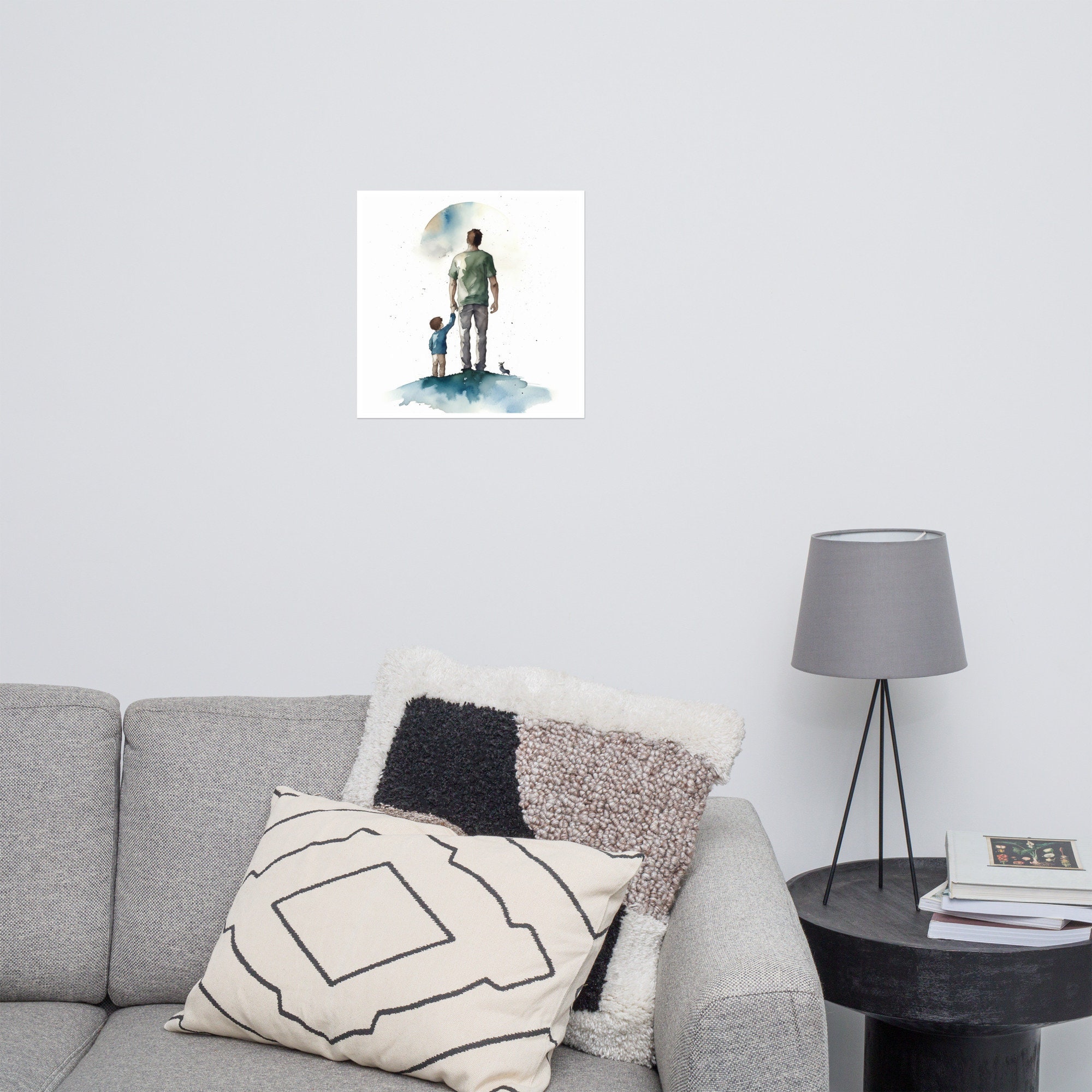 A Father's Love Poster: Hand in Hand Watercolor Wall Art - Capturing ...