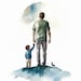 A Father's Love Poster: Hand in Hand Watercolor Wall Art - Capturing ...