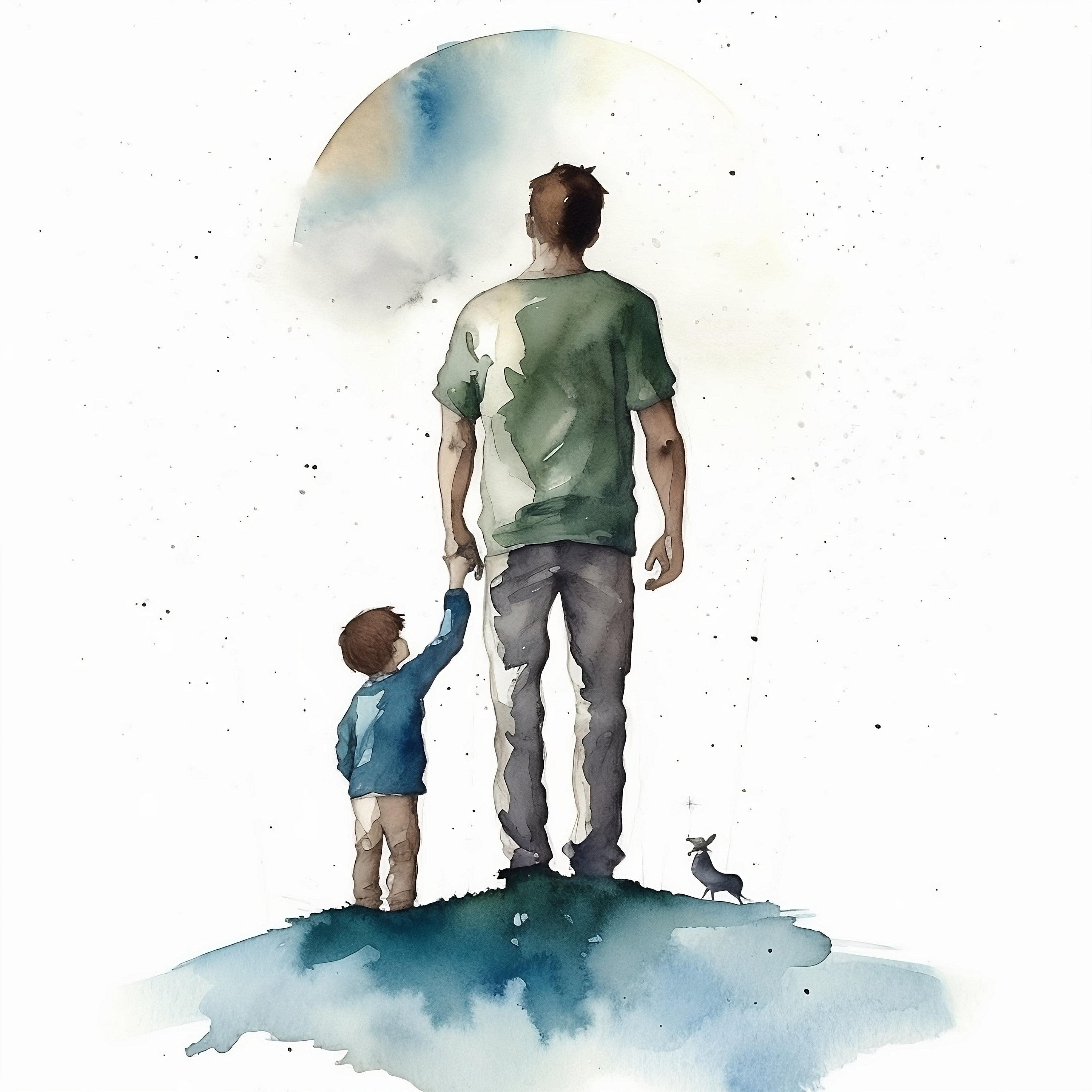 A Father's Love Poster: Hand in Hand Watercolor Wall Art - Capturing ...