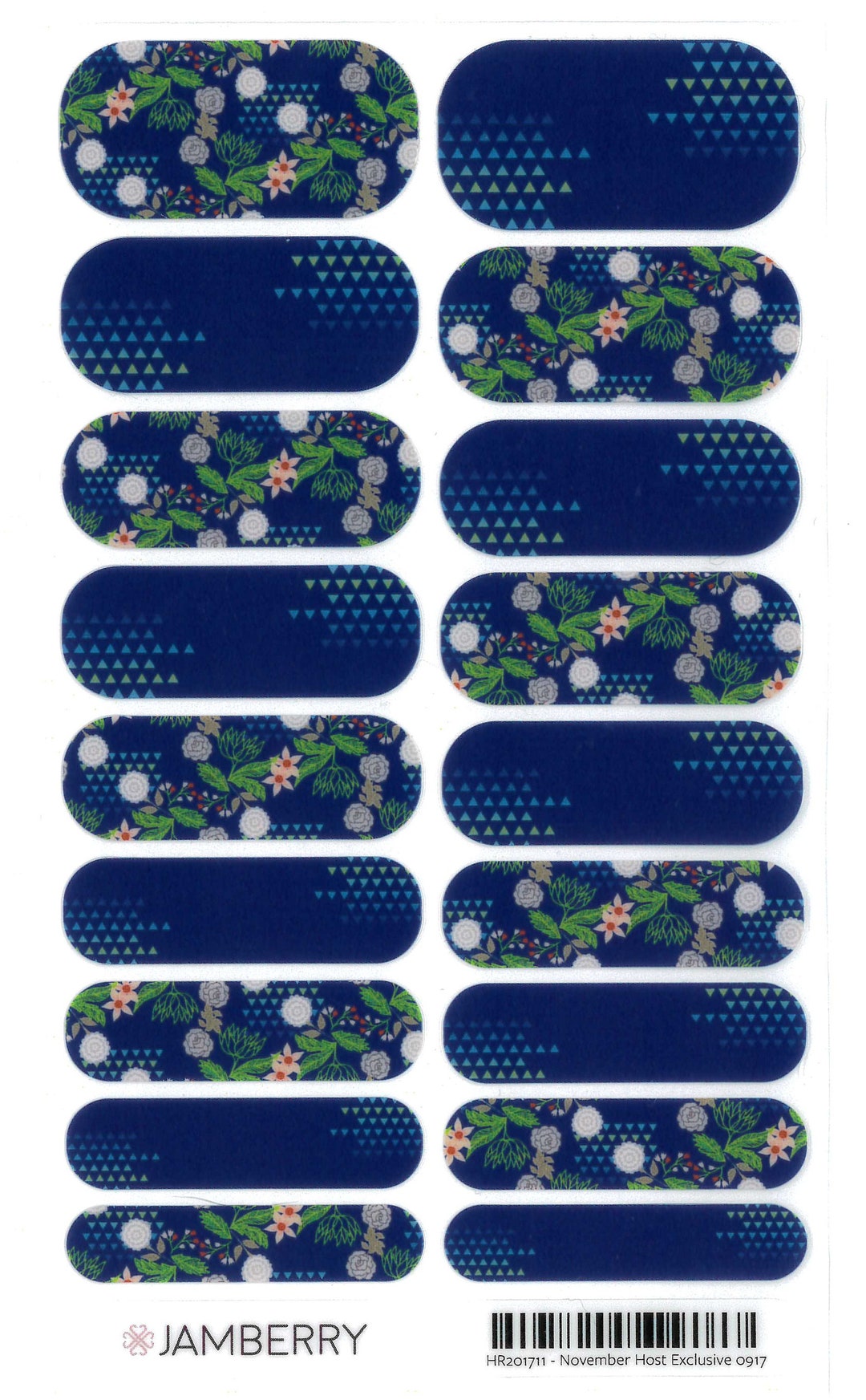 Dark Blue Botanical / Diamond Pattern november Host Exclusive Jamberry Nail Wraps Full Sheet - Etsy
