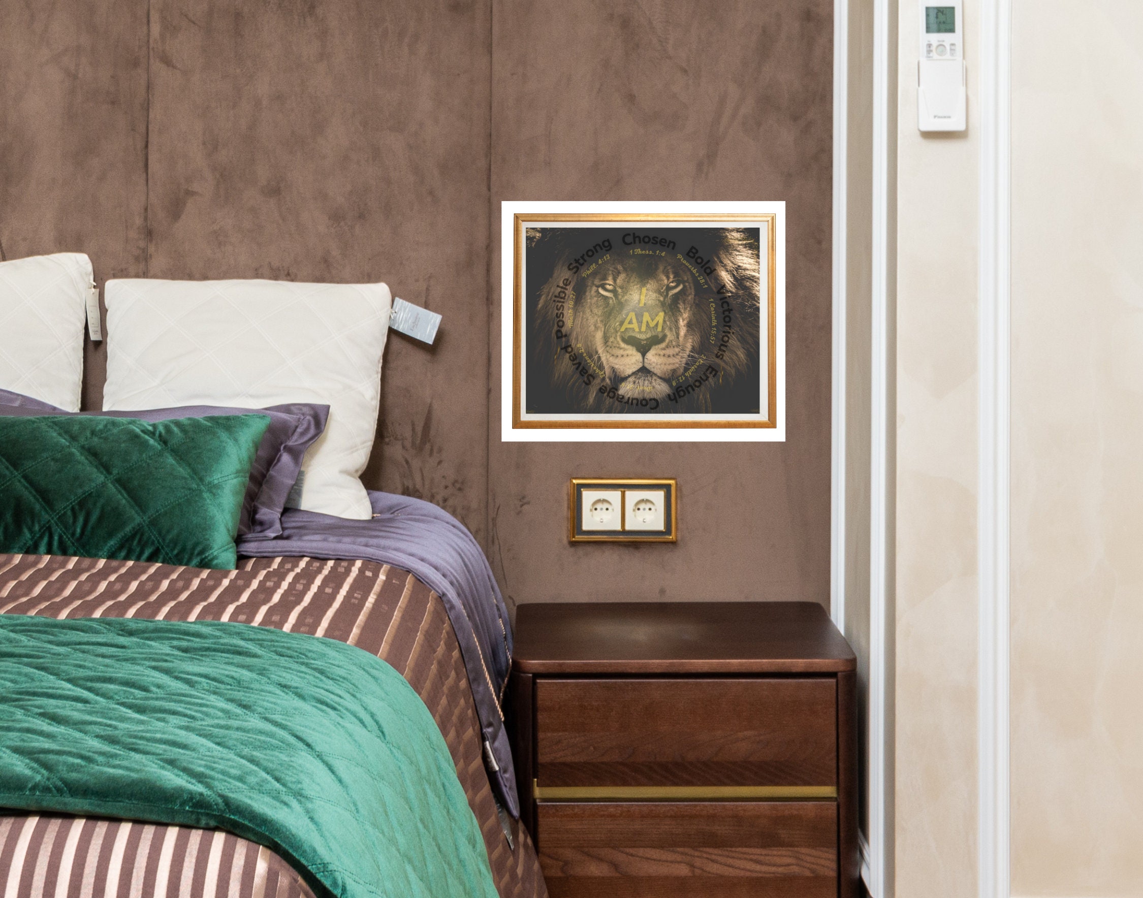 Wall Scripture Inspirational Lion I Am Strong I Am Chosen I Am Bold I ...