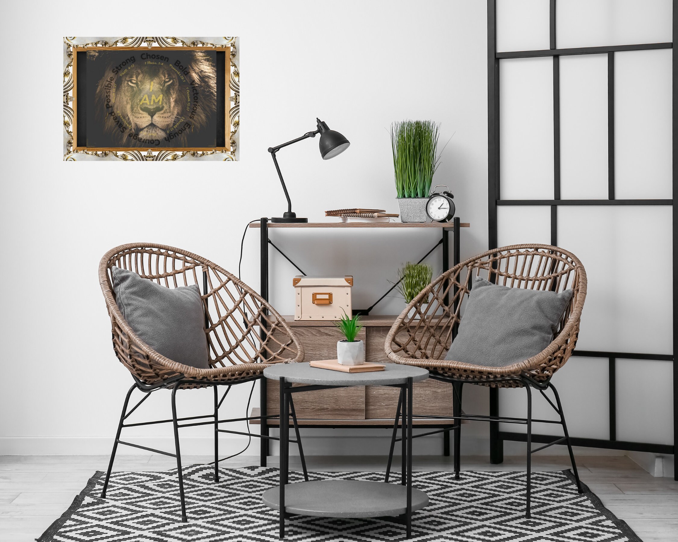 Wall Scripture Inspirational Lion I Am Strong I Am Chosen I Am Bold I ...