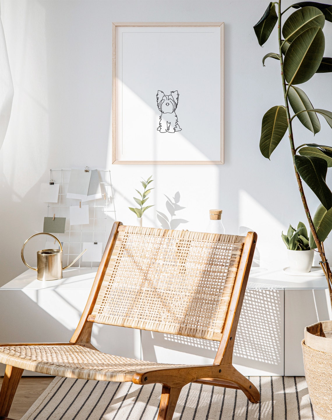 Printable Dog Portrait | Dog Line Drawing | Yorkie Poster | Pet Line ...