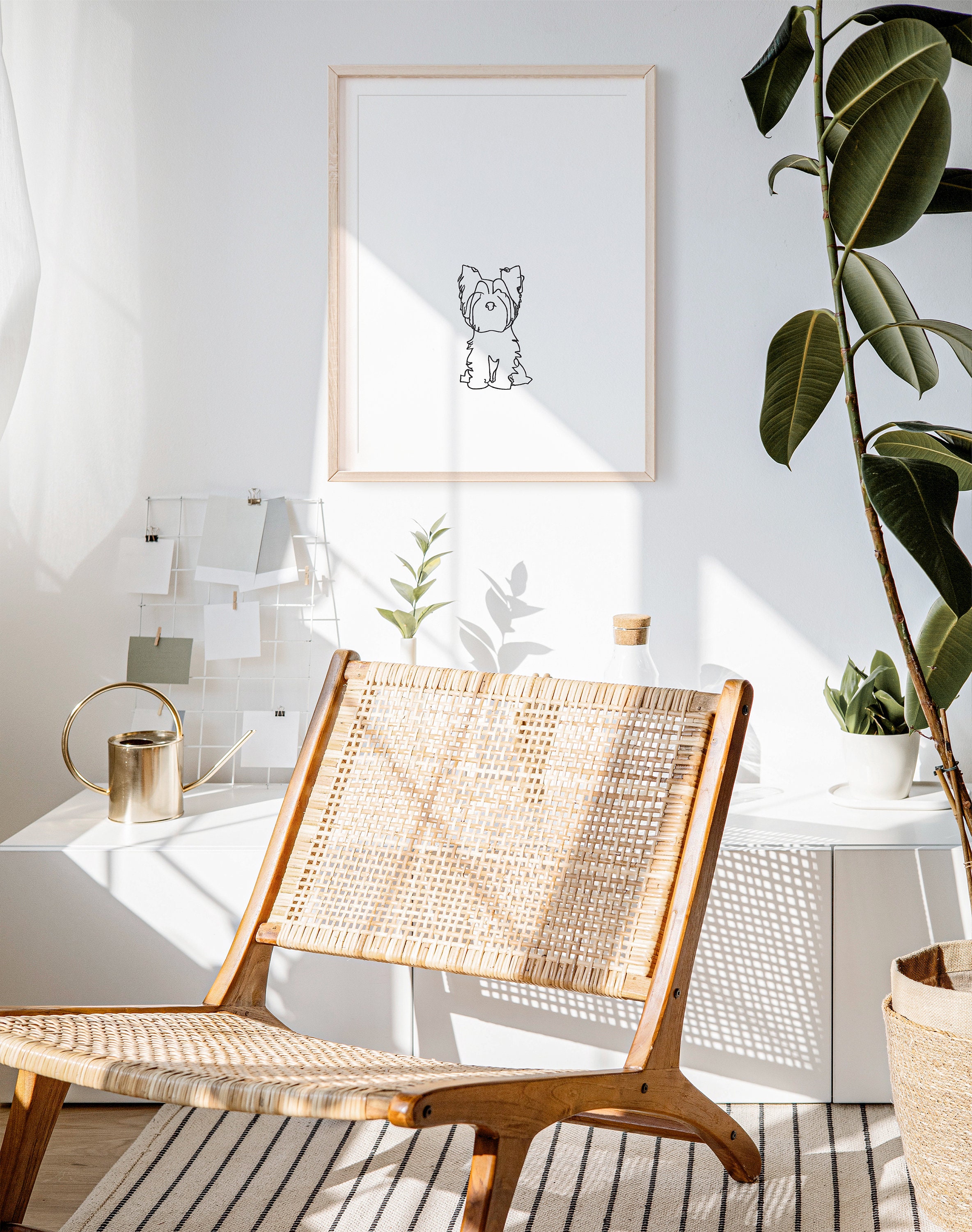 Printable Dog Portrait | Dog Line Drawing | Yorkie Poster | Pet Line ...