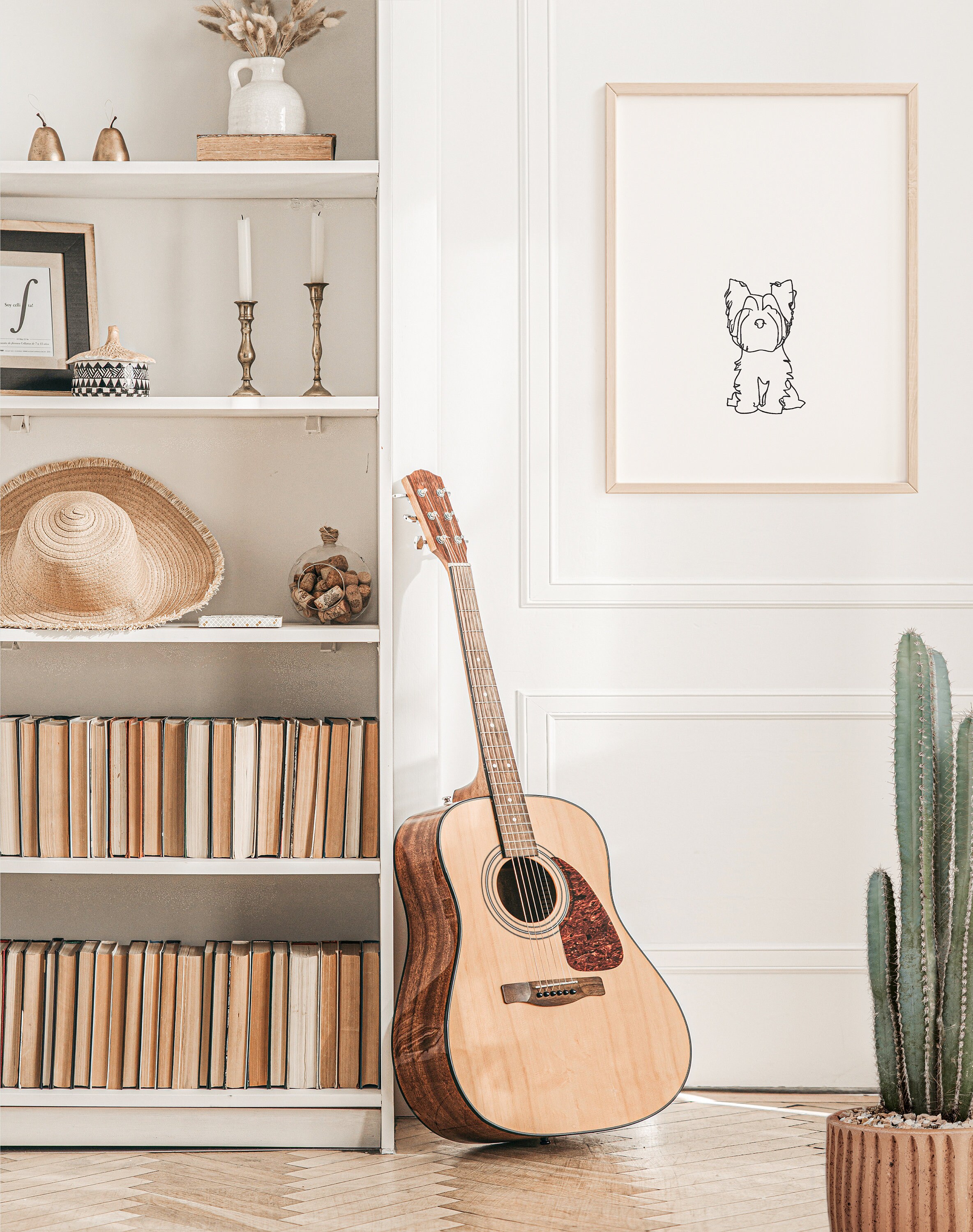 Printable Dog Portrait | Dog Line Drawing | Yorkie Poster | Pet Line ...