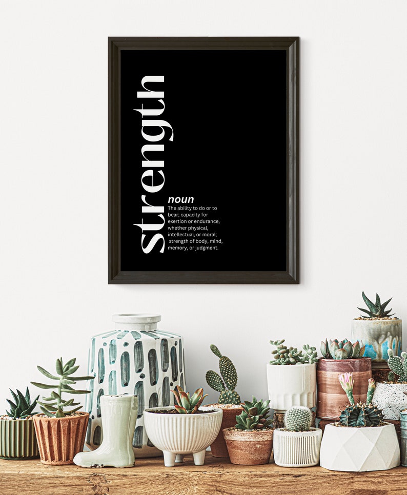 Definition of Strength Printable Wall Art | Printable Digital Art ...