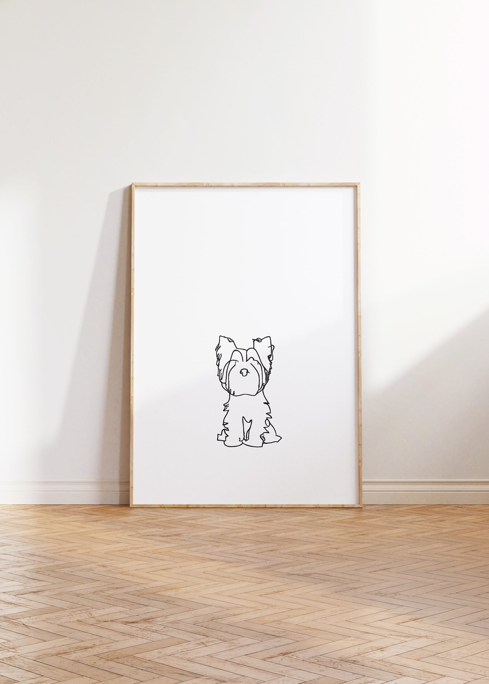 Printable Dog Portrait | Dog Line Drawing | Yorkie Poster | Pet Line ...