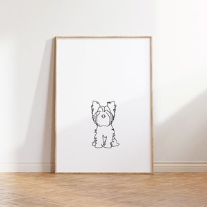 Printable Dog Portrait | Dog Line Drawing | Yorkie Poster | Pet Line ...