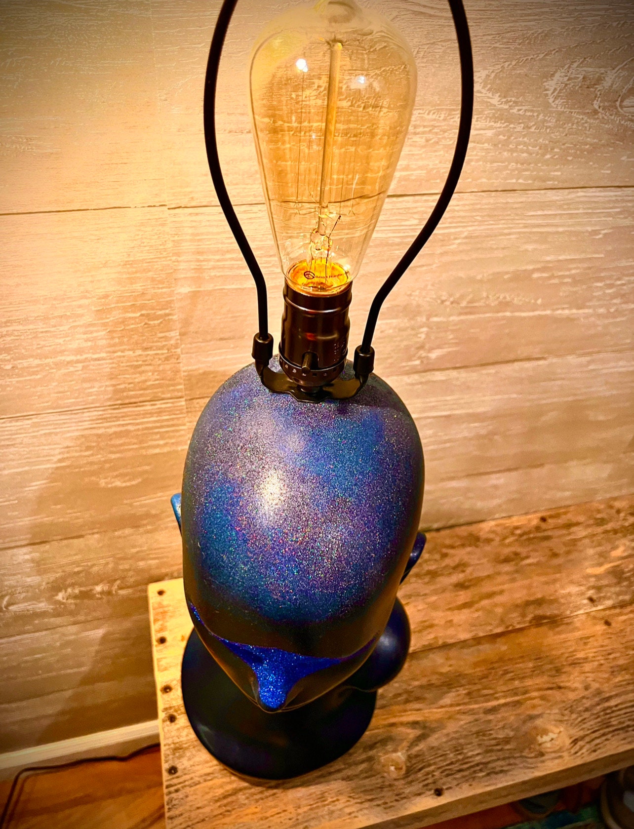 Blue and Black Mannequin Lamp - Midnight Rising - Etsy