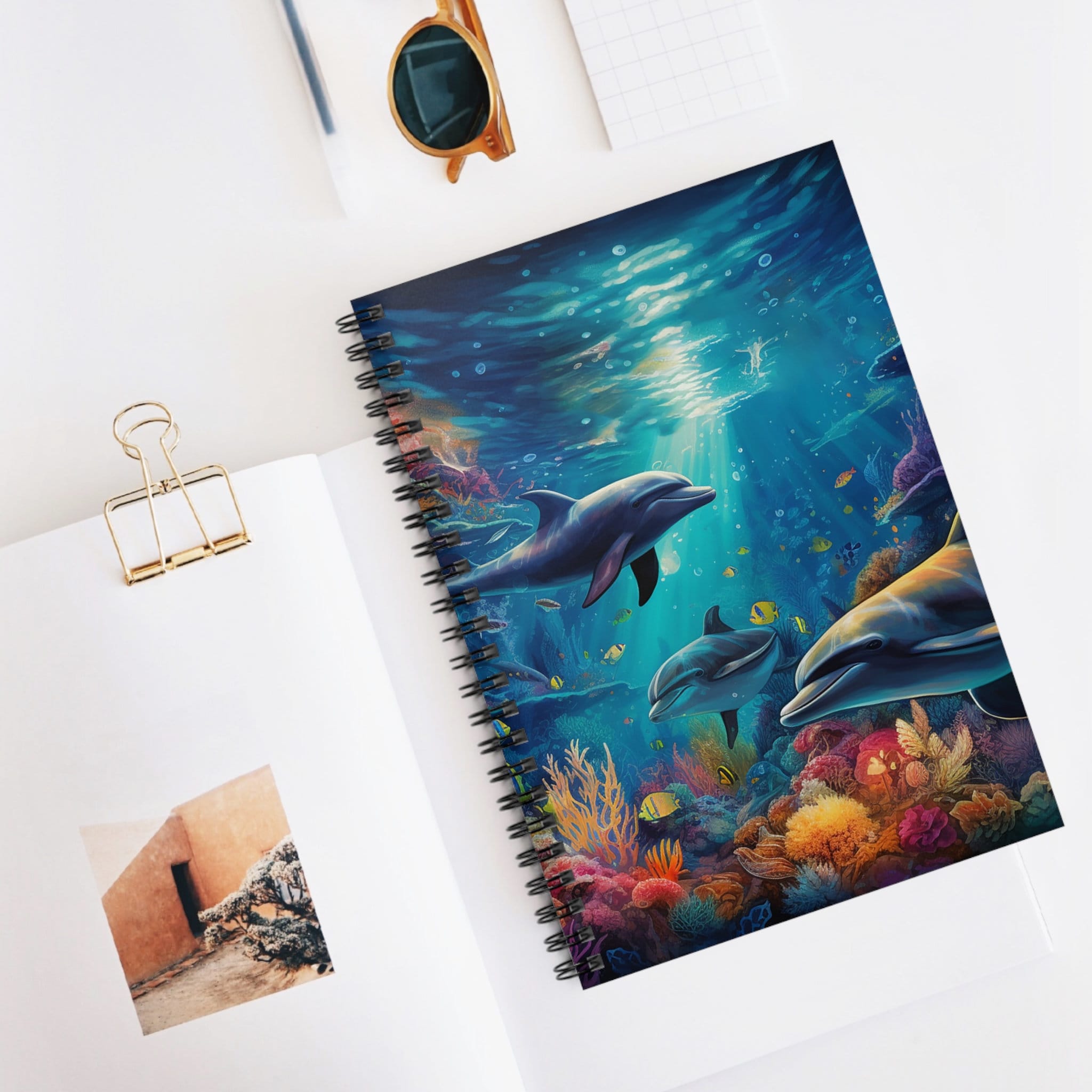 90s Notebook With Dolphins