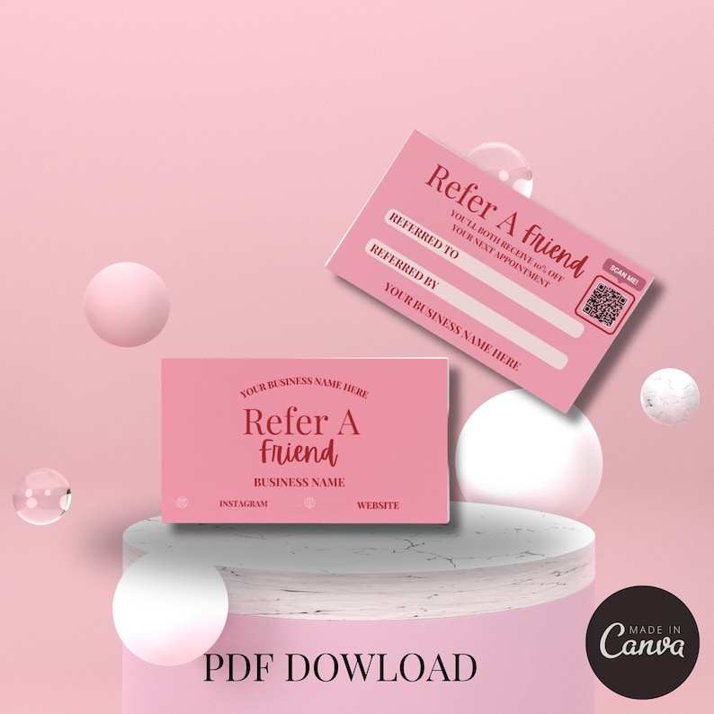 Client Referral Cards Editable Template - Etsy