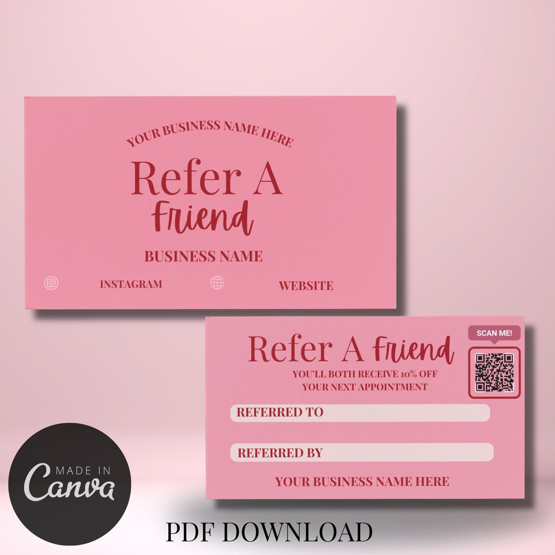 Client Referral Cards Editable Template - Etsy