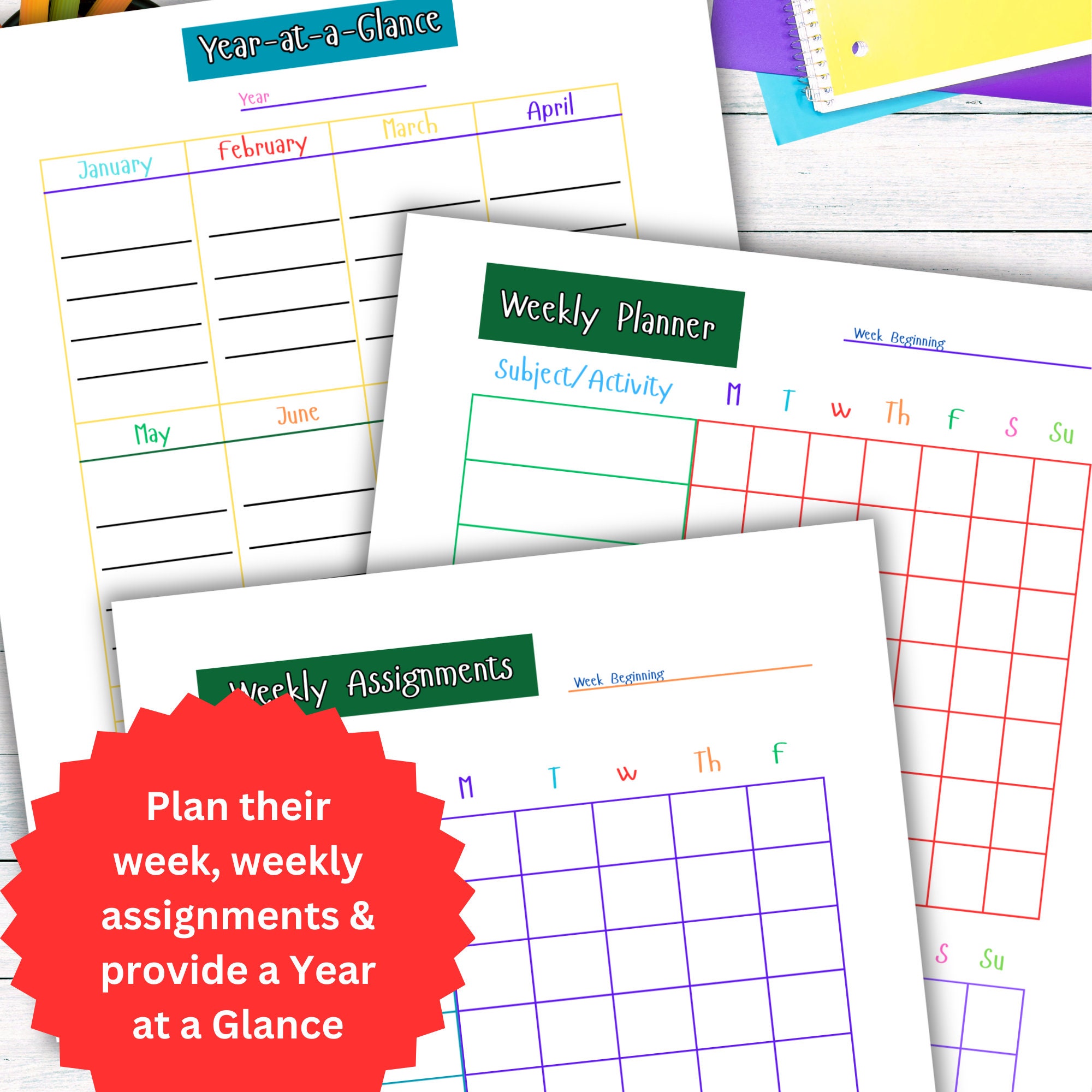 Homeschool Student Planner Unschooling Student Planner Planner for Kids ...