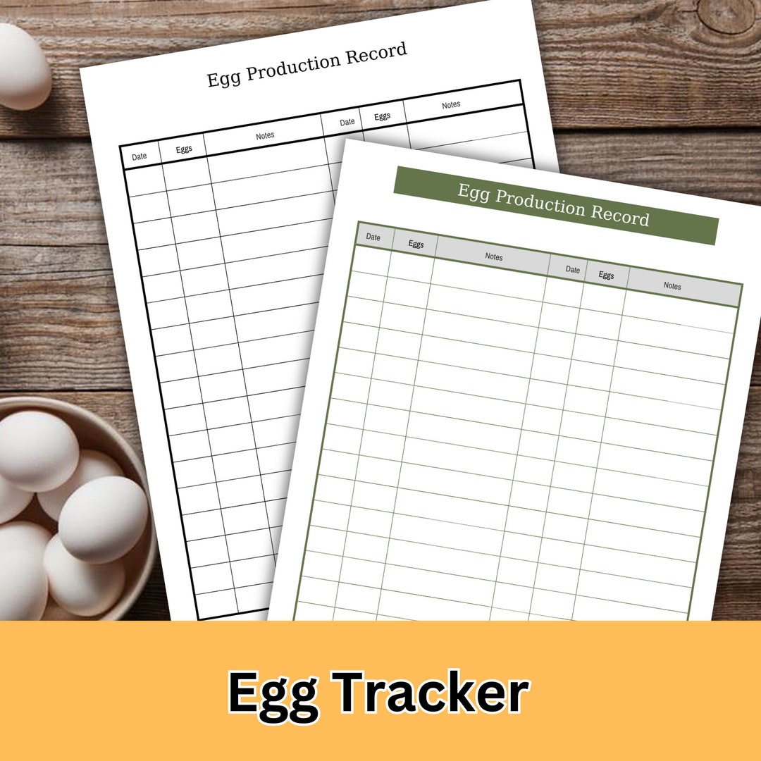 Egg Production Tracker, Homestead Printable, Backyard Chickens - Etsy