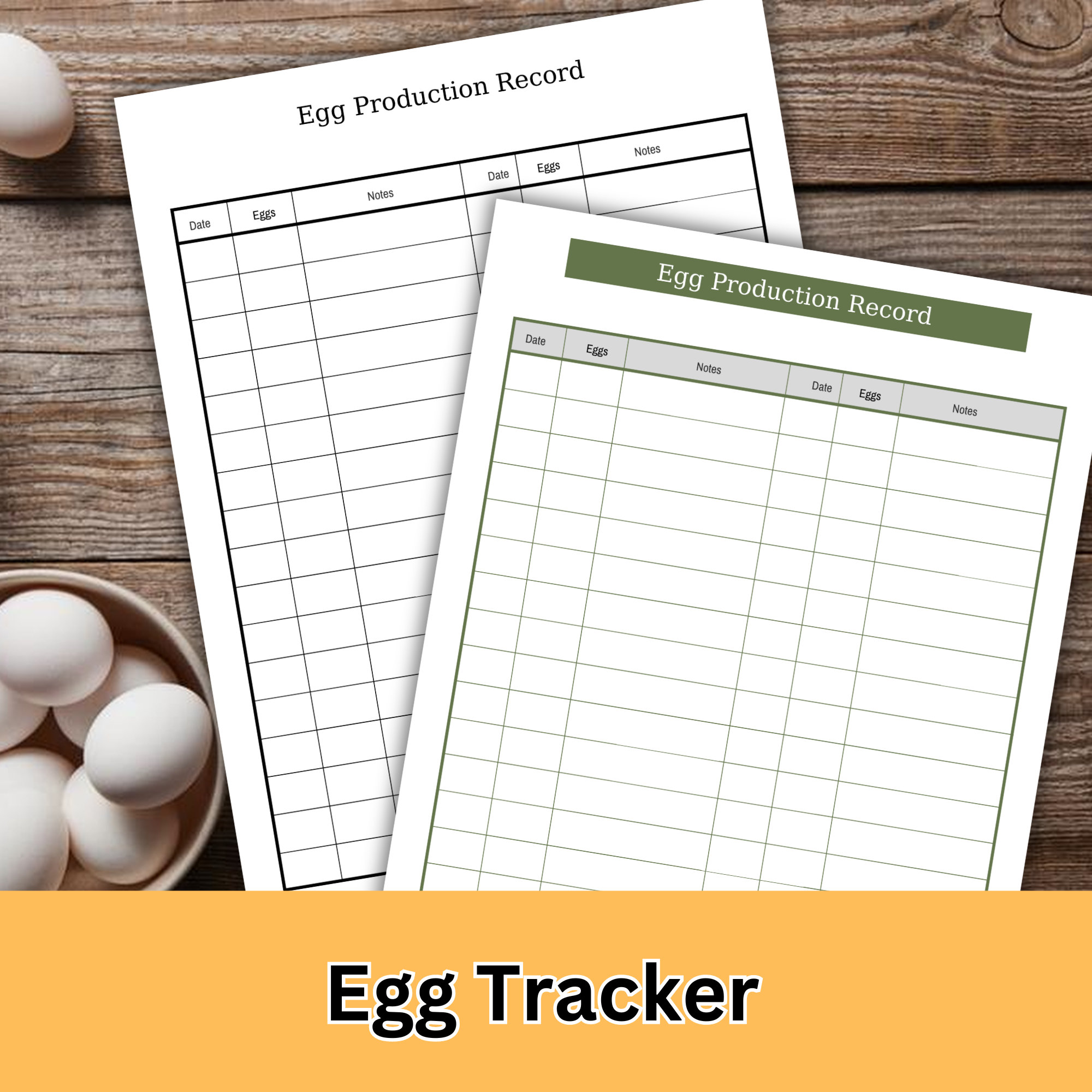 Egg Production Tracker, Homestead Printable, Backyard Chickens - Etsy