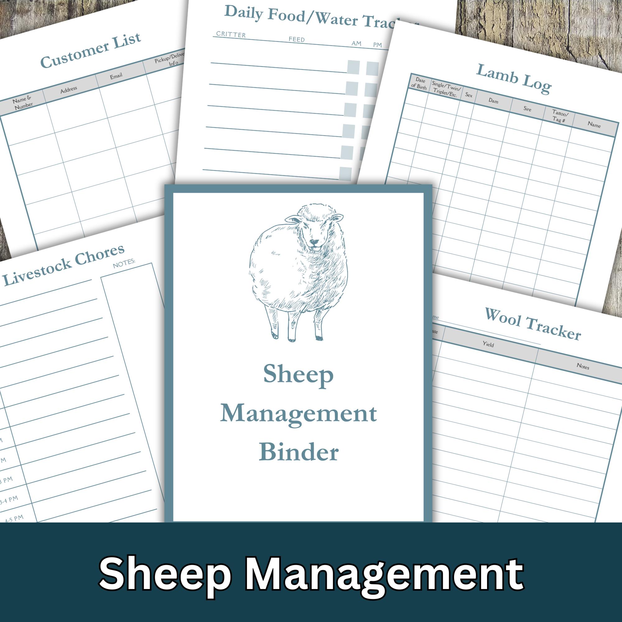 Printable Sheep Management Planner, Wool Production, Meat Yields ...