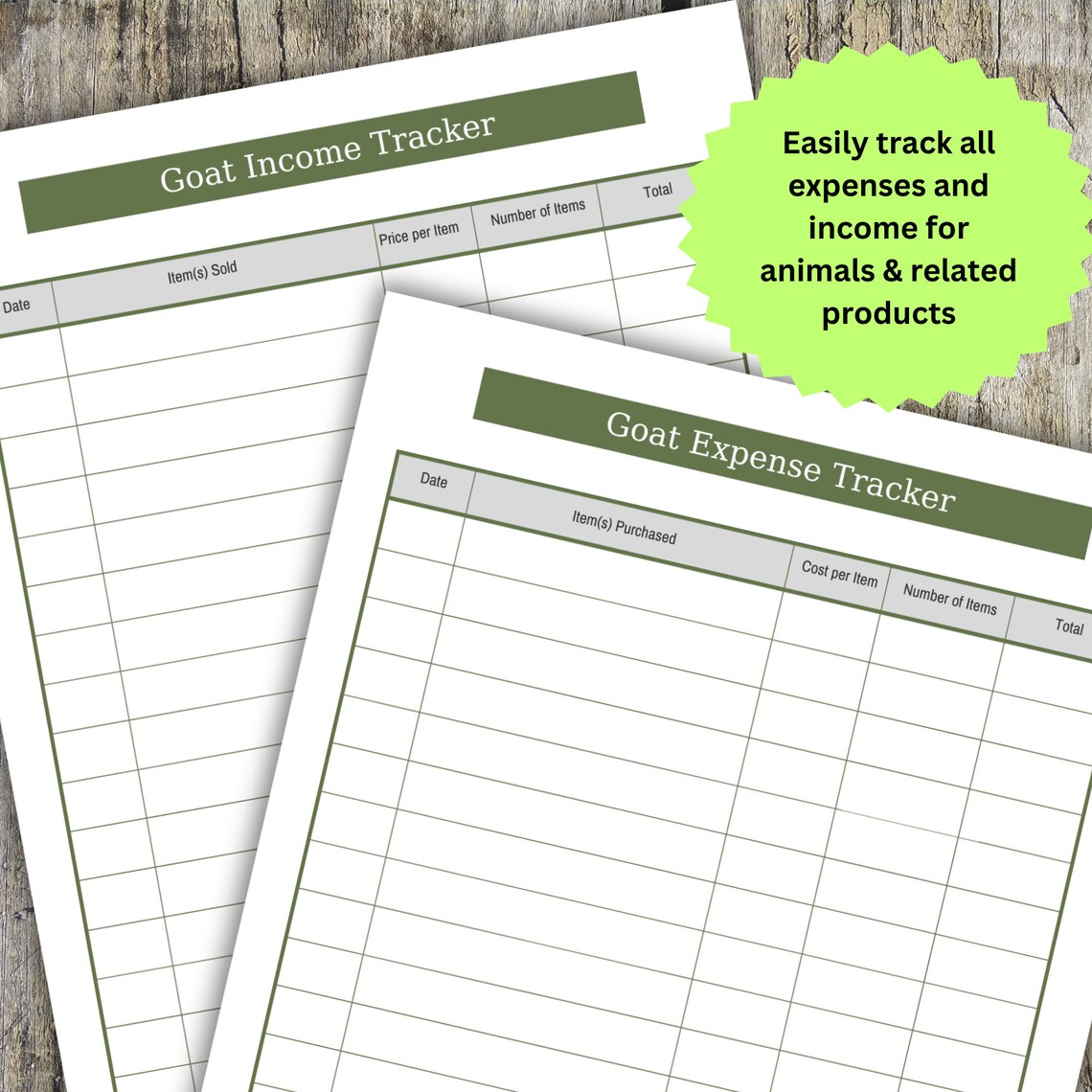 Goat Herd Record Keeping, Livestock Planner for Herd Health, Breeding ...