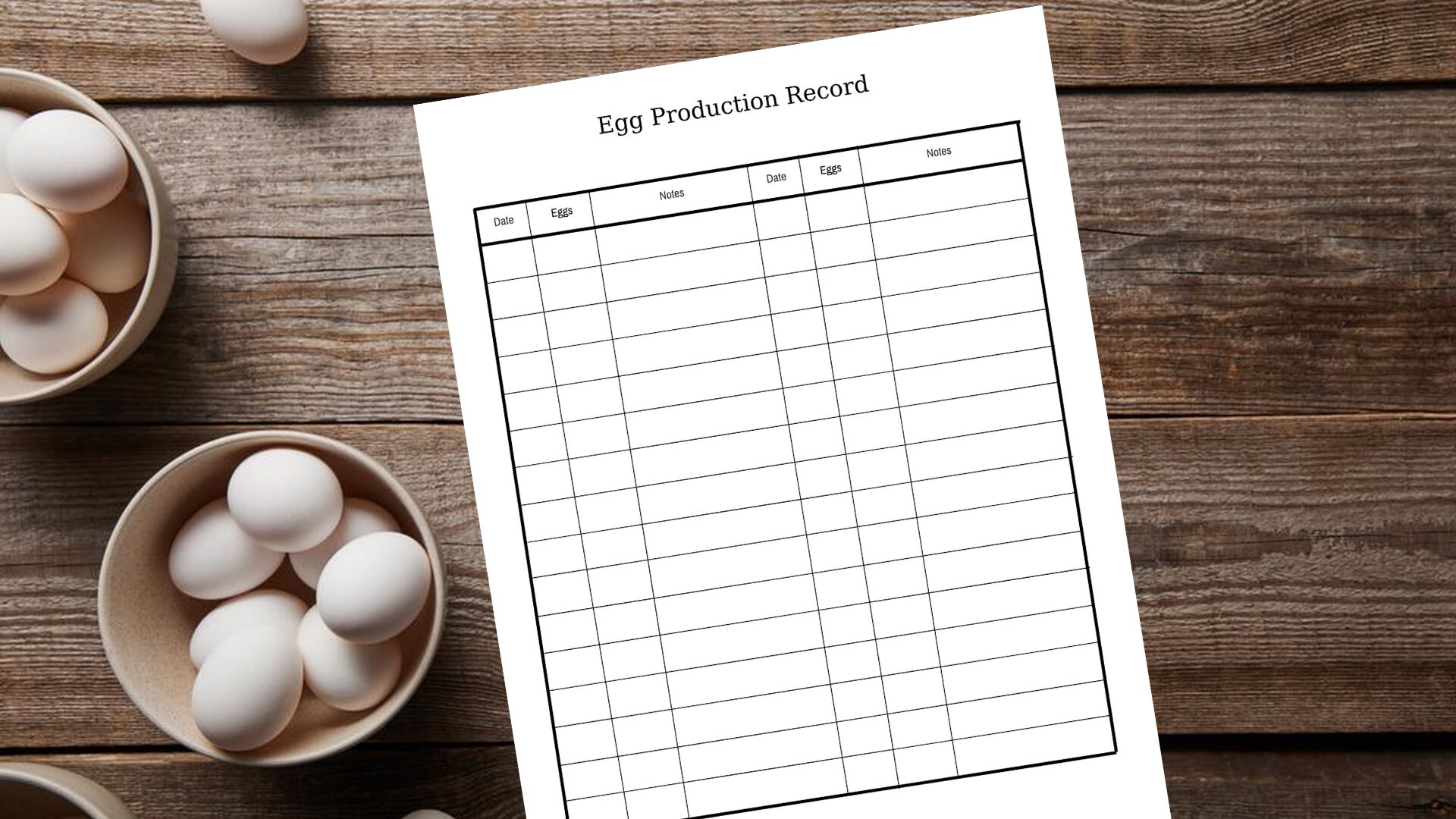 Egg Production Tracker, Homestead Printable, Backyard Chickens - Etsy