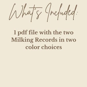 Homestead Milk Record, Milking Log, Dairy Printable, Digital Download ...