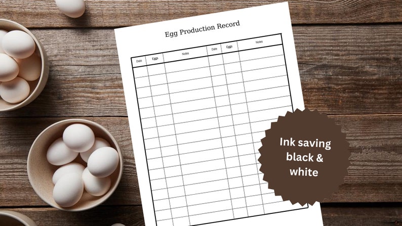 Egg Production Tracker, Homestead Printable, Backyard Chickens - Etsy