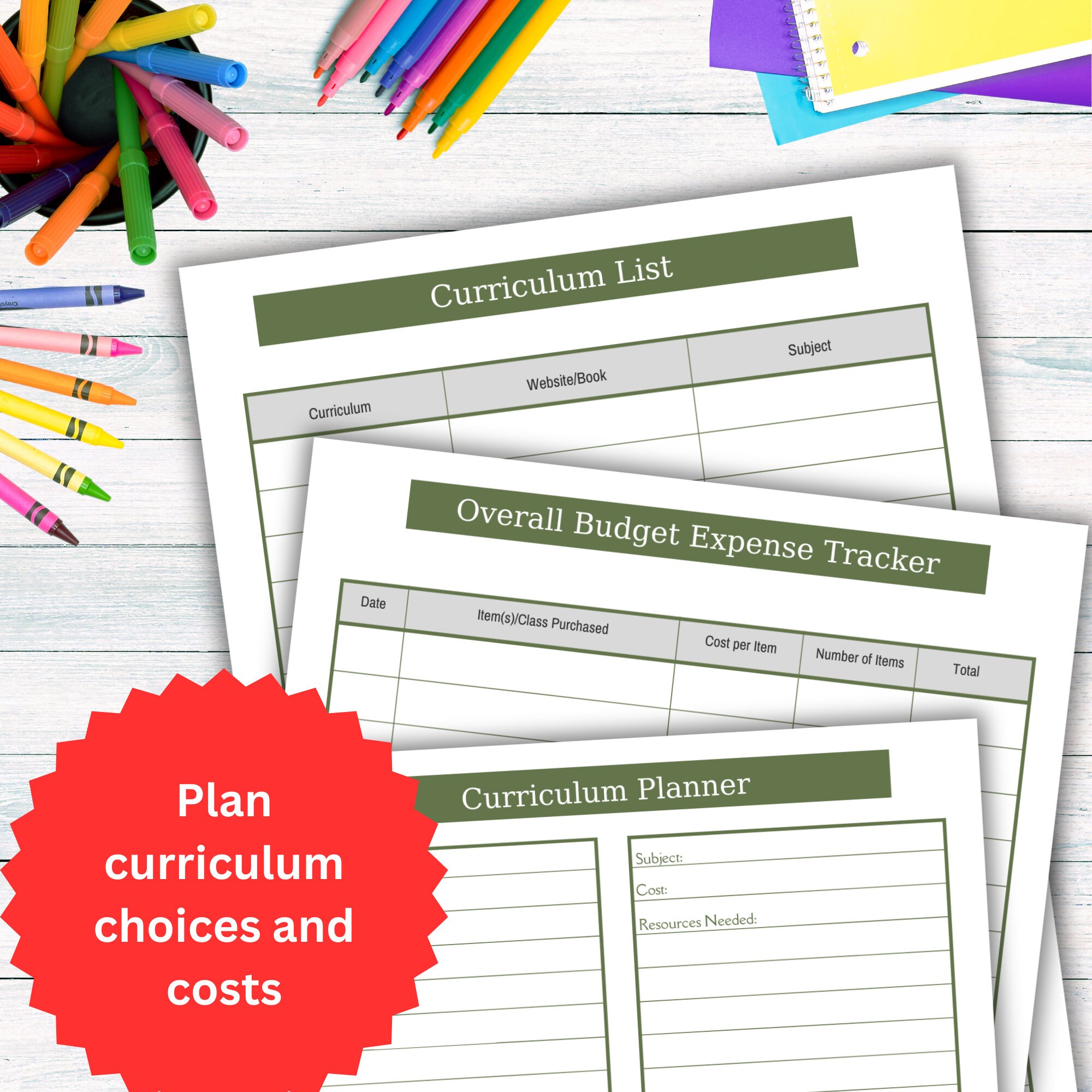 Homeschool Planner Printable Record Keeping Binder Academic Tracker ...