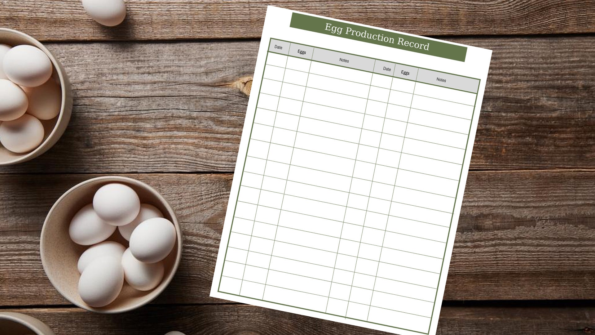 Egg Production Tracker, Homestead Printable, Backyard Chickens - Etsy