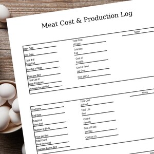 Chicken Meat Bird Cost Tracker, Printable Homesteading Records for ...