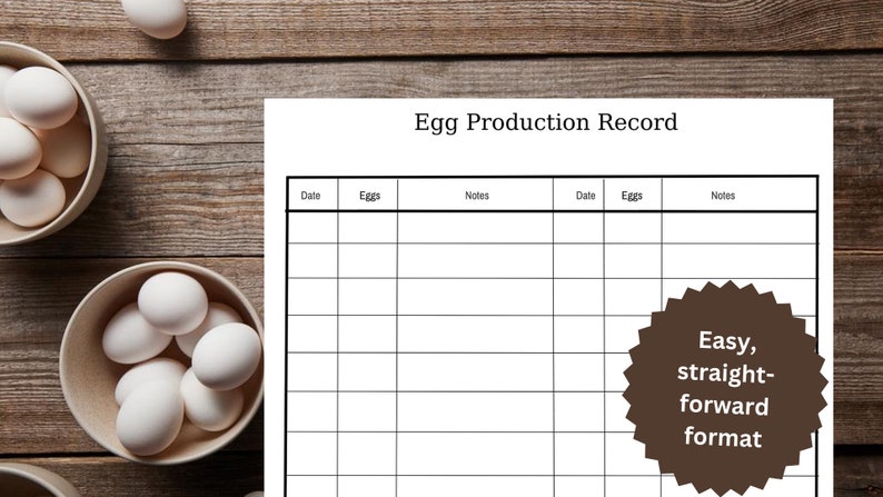 Egg Production Tracker, Homestead Printable, Backyard Chickens - Etsy