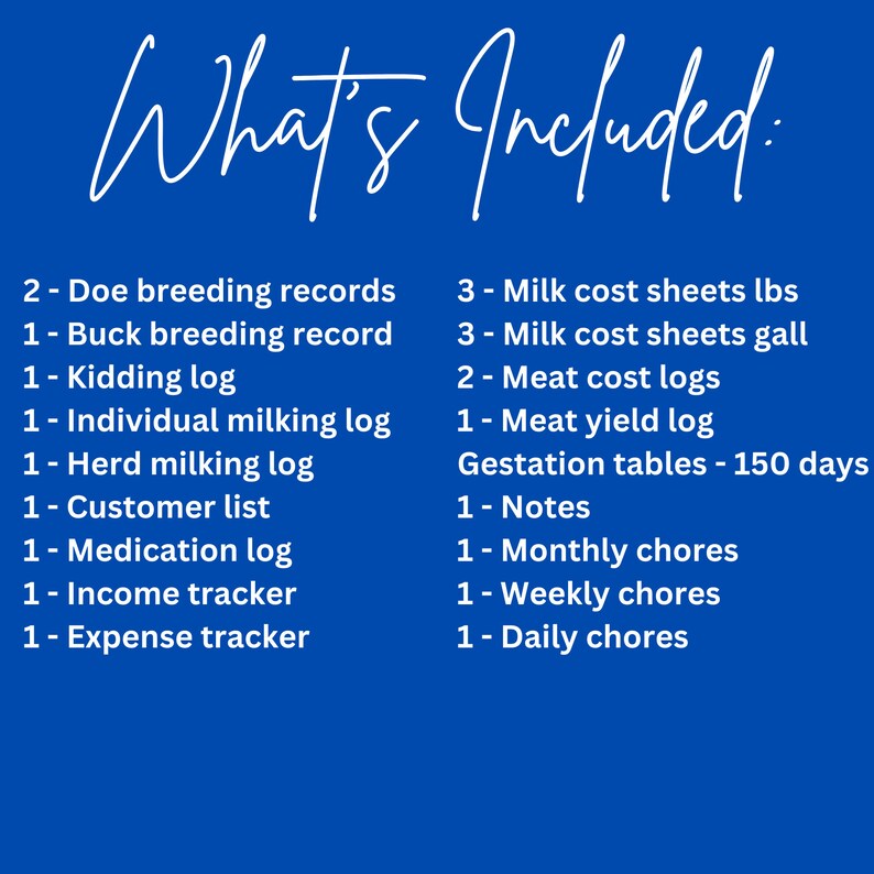 Goat Herd Records, Livestock Planner for Herd Health, Breeding ...