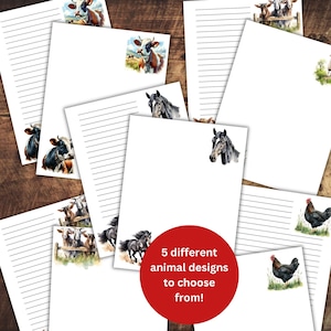 Printable Farm Animal Stationary, Homestead Livestock Journal Pages ...