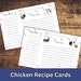 Chicken Recipe Card Printable, Chicken Lovers Recipe Cards, 4x6 Recipe ...