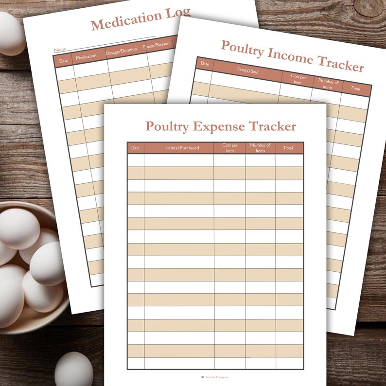 Chicken Planner Printable, Poultry Logs for Tracking Health, Production ...