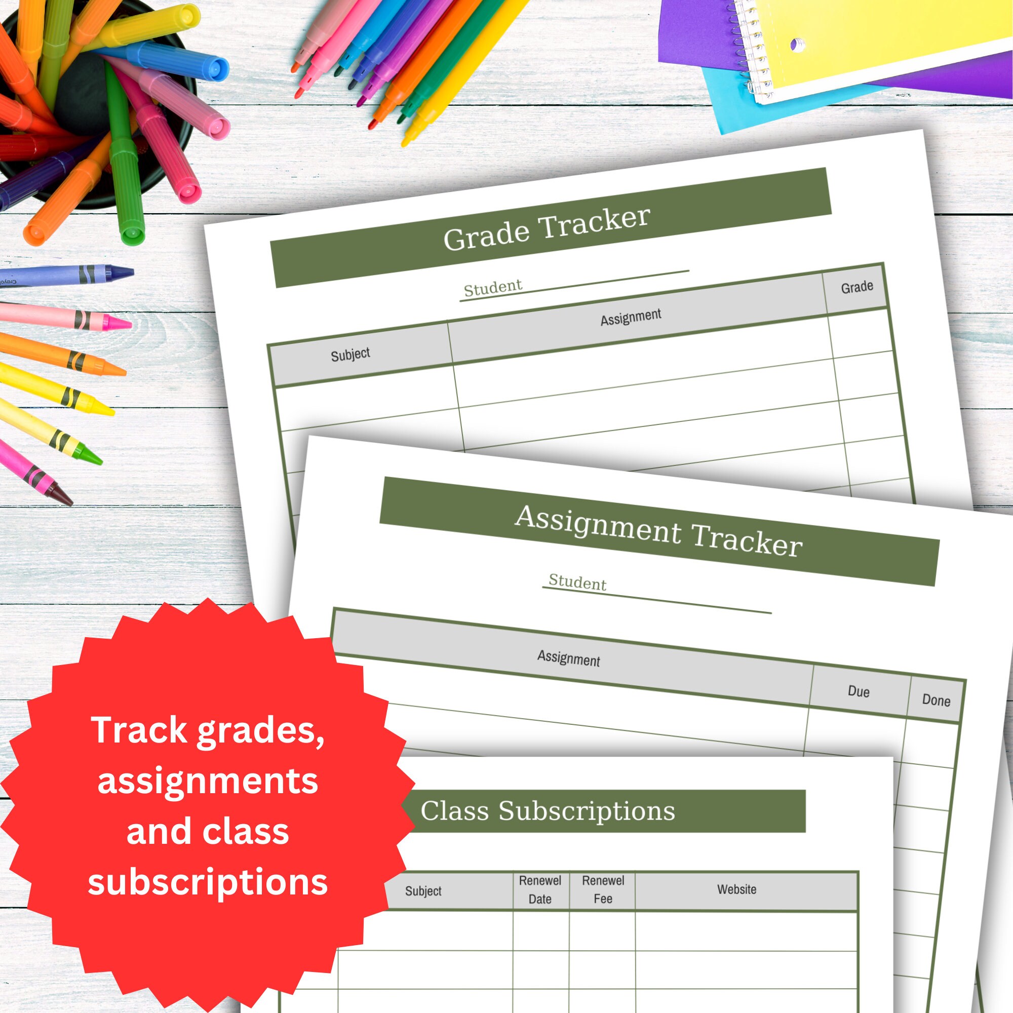 Homeschool Planner Printable Record Keeping Binder Academic Tracker ...