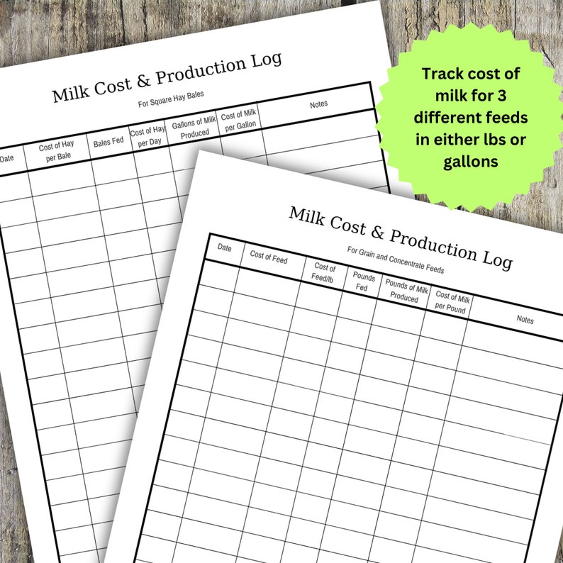 Goat Breeding Logs, Printable Livestock Planner, Dairy Goat Records ...