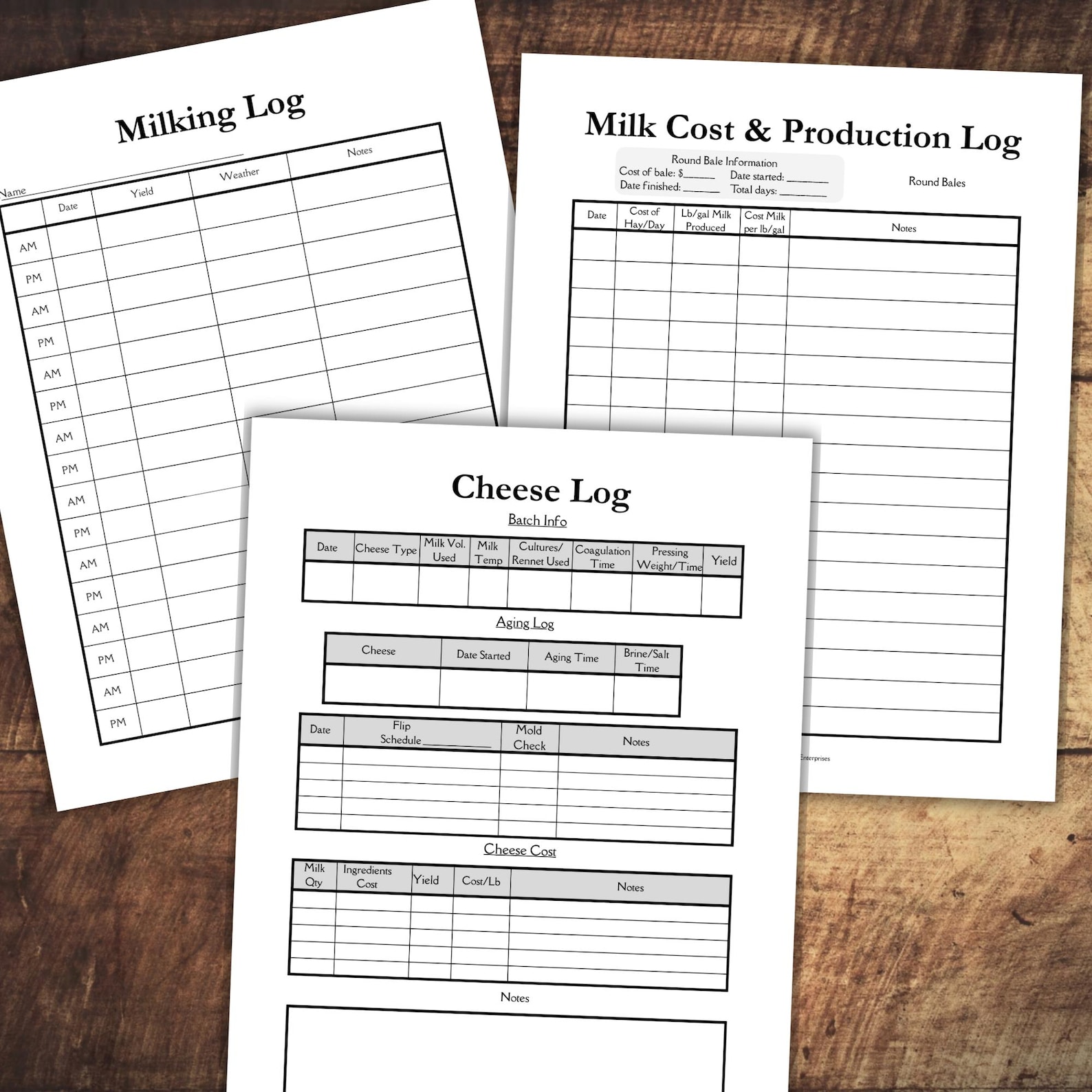 Goat Breeding Logs, Printable Livestock Planner, Dairy Goat Records ...