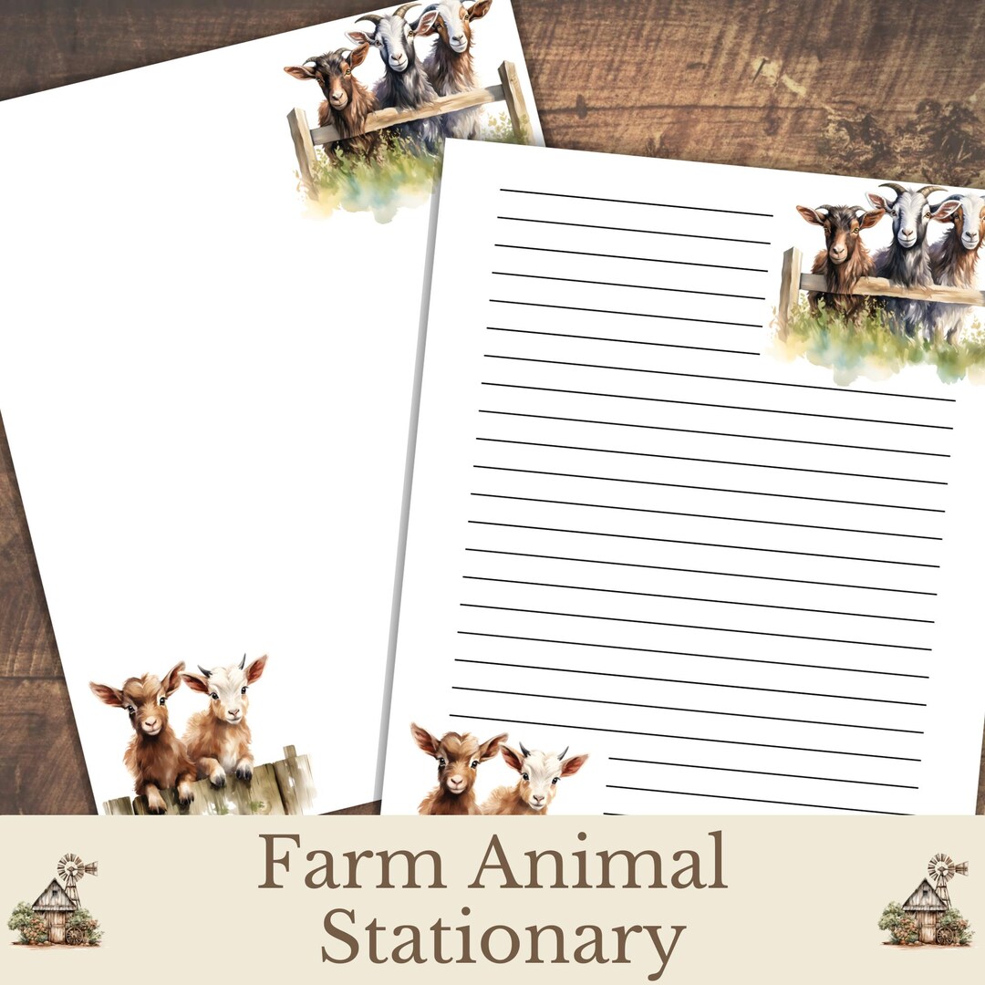 Printable Farm Animal Stationary, Homestead Livestock Journal Pages ...