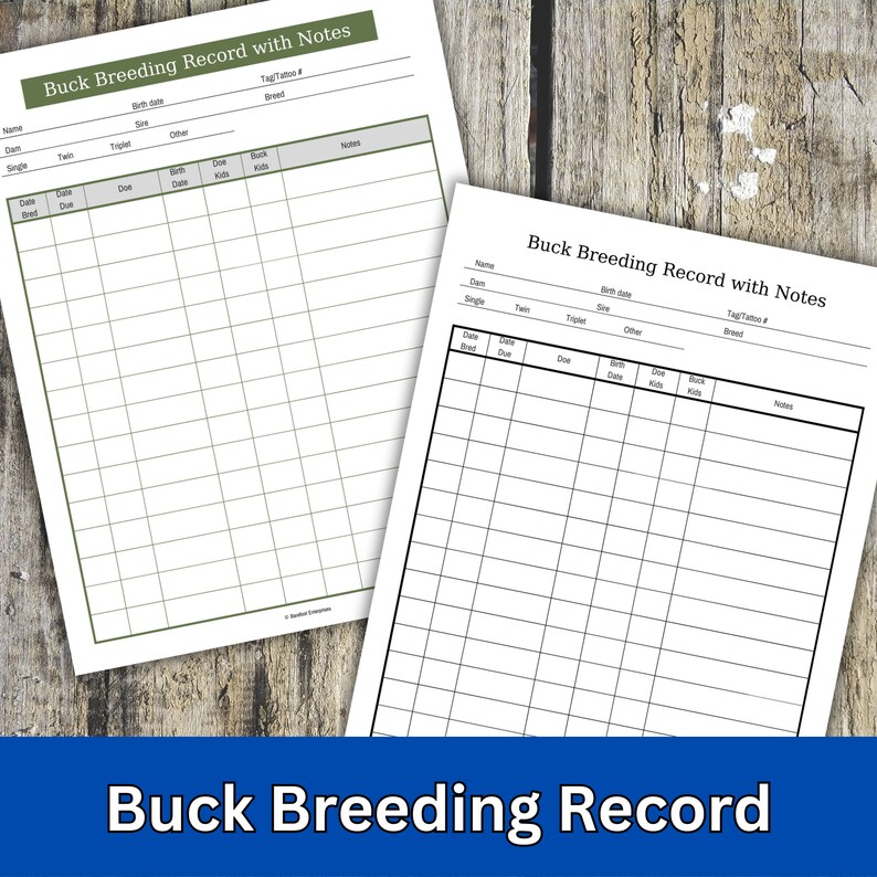 Buck Records, Goat Management, Goat Log, Homestead Records, Hobby ...