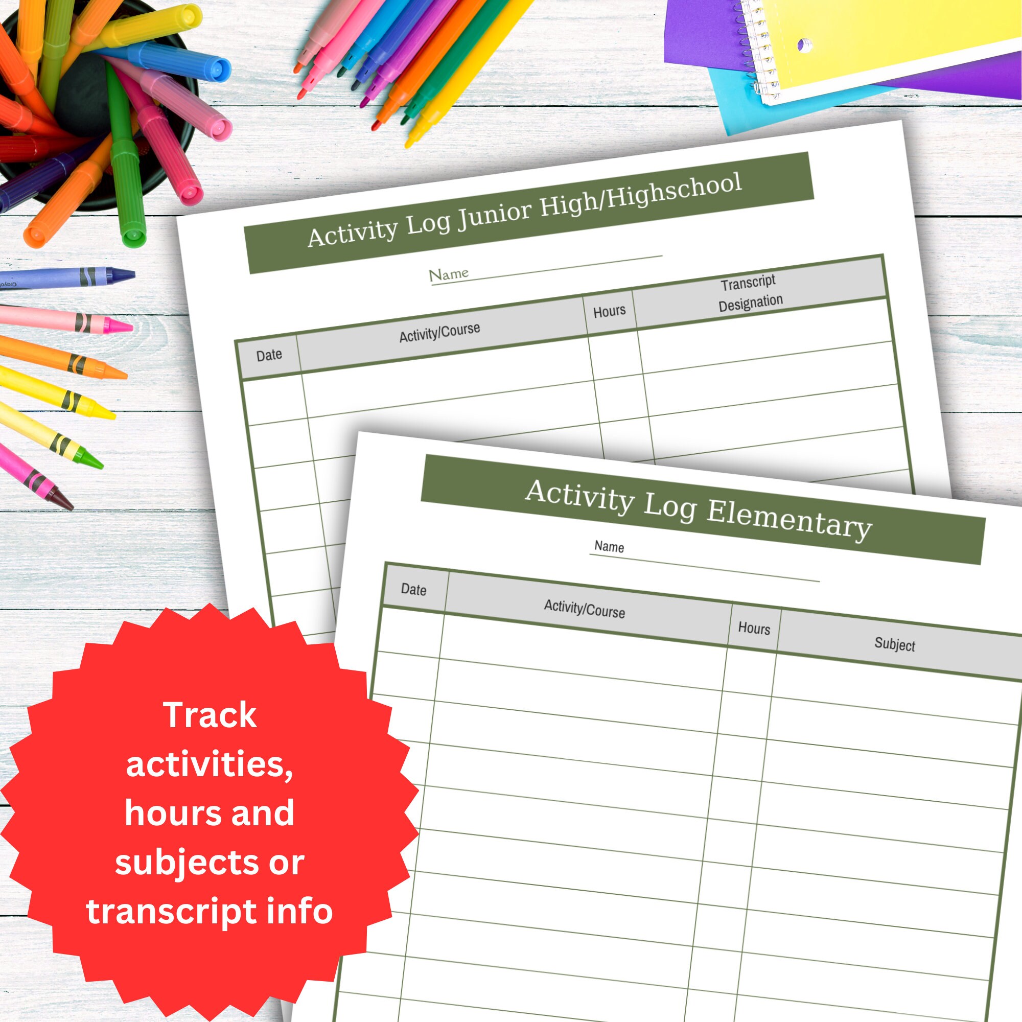 Homeschool Planner Printable Record Keeping Binder Academic Tracker ...