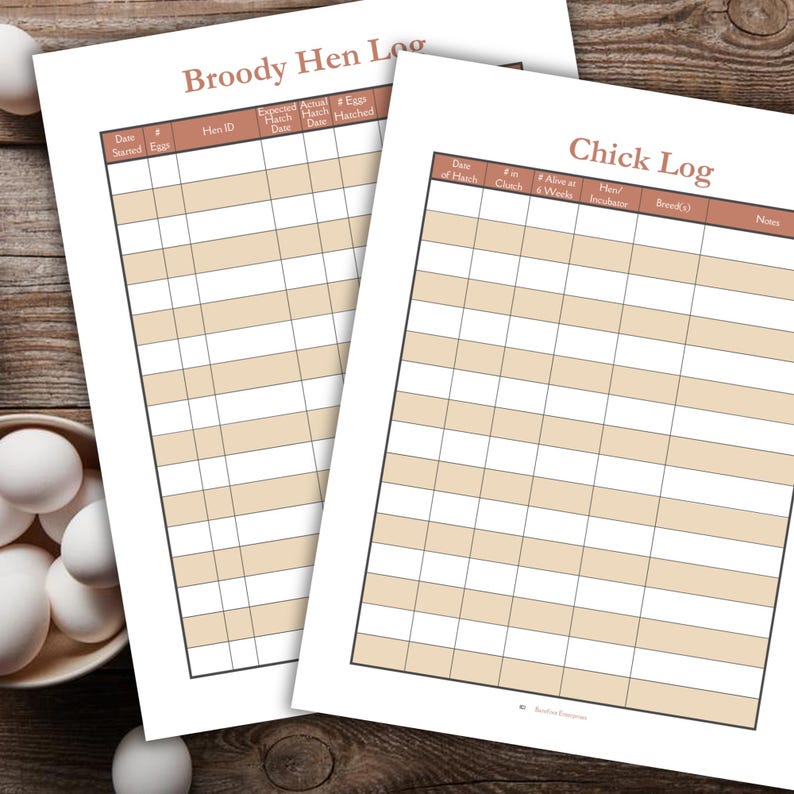 Chicken Planner Printable, Poultry Logs for Tracking Health, Production ...