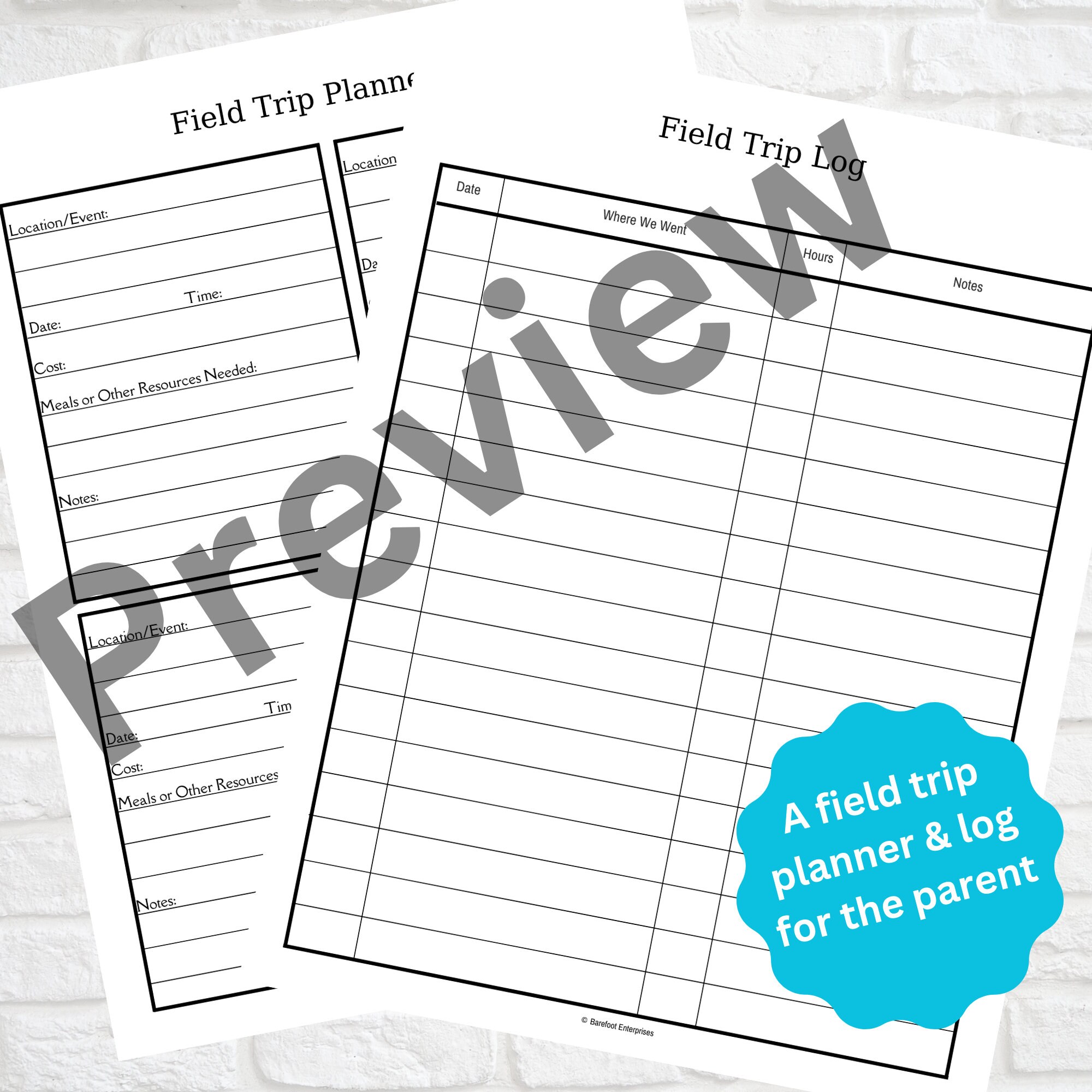 Field Trip Planner and Log, Homeschool Student Management - Etsy