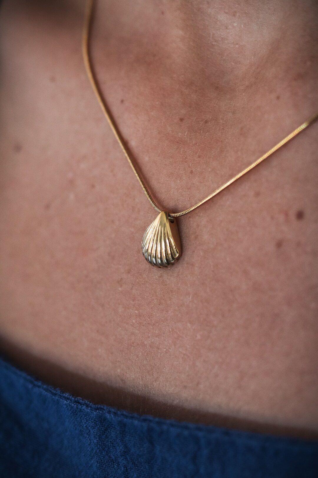 Gold Shell Necklace, Shell Jewellery, Necklaces for Women, Bridesmaid ...