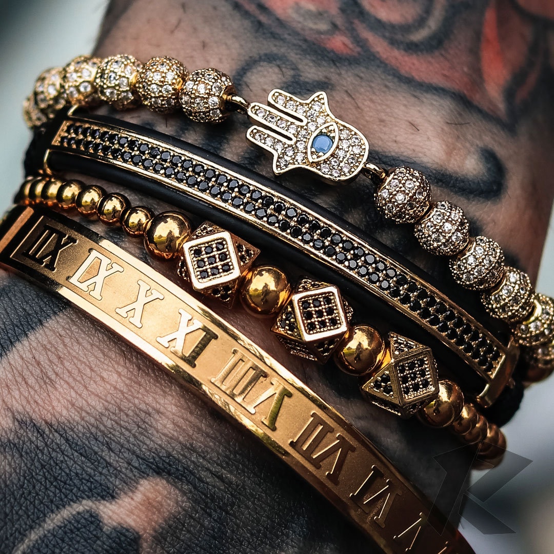 Hand of Fatima Bracelet, Bracelets for Men, Stainless Steel, Free ...